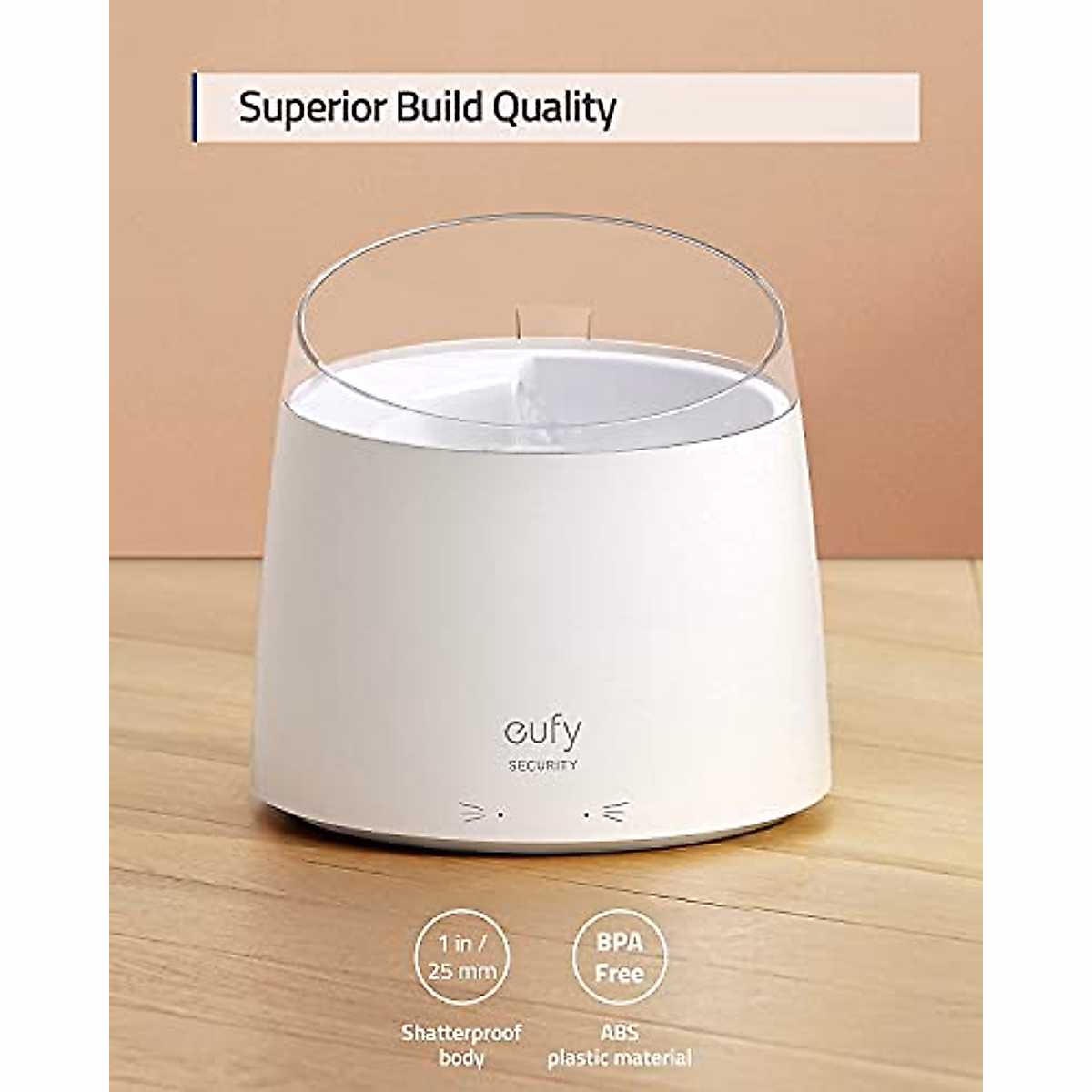 eufy Pet Water Fountain, Cat Water Fountain with Advanced Self-Cleaning System, 5W Powerful and Quiet Pump, Neck-Protection Design, 1.5 L Water Container, Automatic Drinking Fountain for Cat and Dog