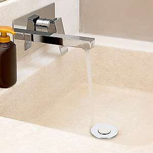 Hemobllo Wash Basin Drainer Filter Water Bathtub Strainer Wash Basin Press Plugs Bathroom Drain Bounce Drain Plug Drain Stoppers Kitchen Sink Drainer Plug Blush Abs Plating Body Washbasin