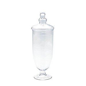 Diamond Star Glass 5"Dx15" clear Apothecary Jar with Lid