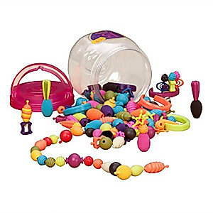 B. toys – Pop Arty! 150 Pcs- Jewlery Making Kit- Creative Pop Snap Bead Set for Kids –DIY Craft Jewelry Making Kit –Necklaces, Rings, Bracelets – 4 Years +
