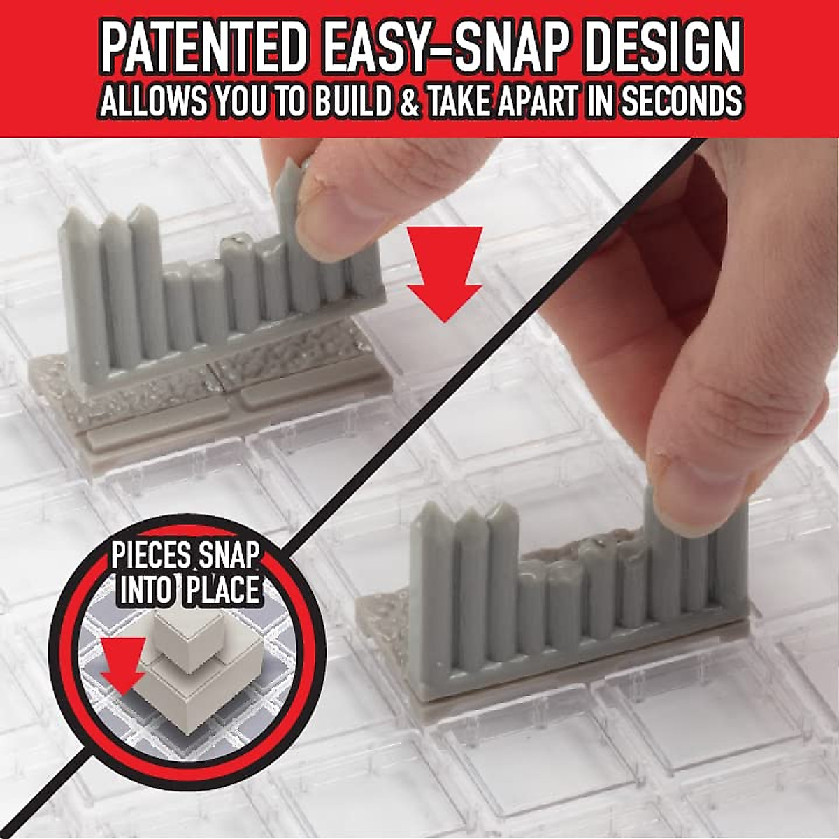 Monster Adventure Terrain - Stackable Base Plate 2 Pack Set - Fully Modular 3-D Tabletop World Builder Compatible with DND Dungeons and Dragons, Pathfinder, and All RPG Tabletop Games