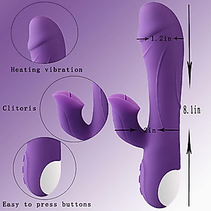 Beegu Personal Handheld 9 Inch High Intensity Vibrating Massager, Cordless Electric 7 Speed Vibrators Deep Tissue Massage for Portable Women Massager for Full Body, Purple