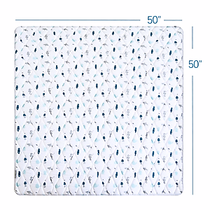 Premium Foam Baby Play Mat 50" X 50", Play Mat for Babies and Toddlers, Baby Floor Play Mat Non Slip Cushioned, Kids Play Mat for Playpen, Thick One-Piece Crawling Mat, Easy Clean, Whale