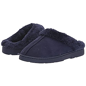 MUK LUKS Women's Polysuede Clog Slipper, Royal Blue, Large
