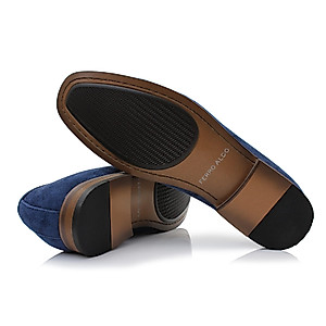 Ferro Aldo Dylan MFA19671 Classic Moc-Toe Penny Loafers for Men Royal Blue Suede 10