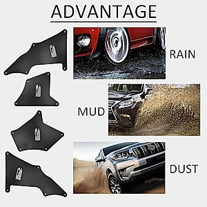 Splash Guard Fender Liners Shield with Clips Compatible with 2003-2020 Toyota 4 Runner, FJ Cruiser, Land Cruiser Prado(C-Black)