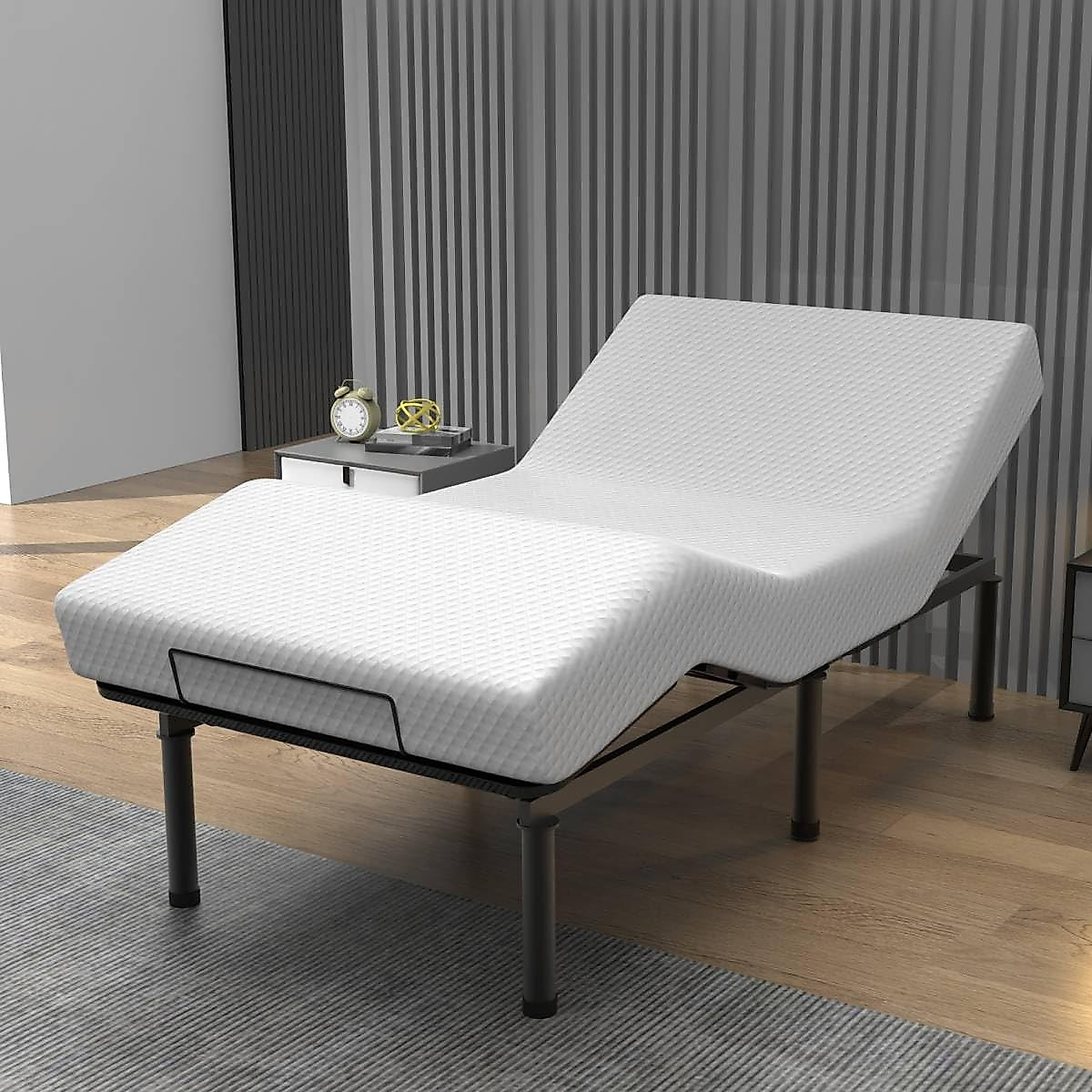 MICOUD Adjustable Bed Frame, Zero Gravity, Wireless Remote Control, 705 lb. Quick Assembly, Black