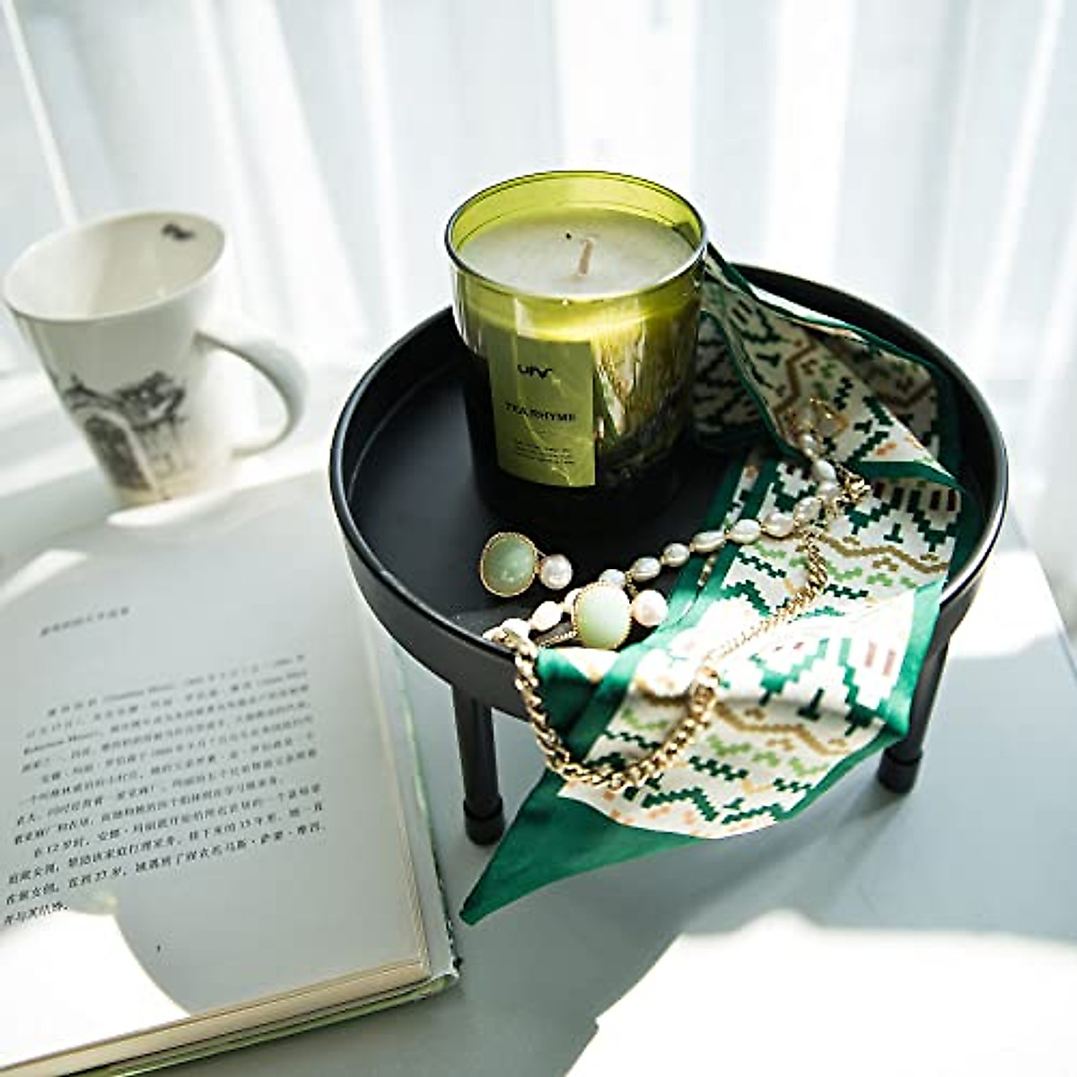 Defined Deco Black Metal Pedestal Stand,Set of 2 Stackable Cake Stand,Food Display Riser,Cupcake Stands Display,Dessert Display Plate Serving Tray for Baby Shower Wedding Birthday Party.