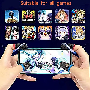 Accro Xtrem PUBG Mobile Finger Sleeve Thumb Gaming Gloves [10 Pack], Silver Fiber Anti-Sweat Cell Phone Finger Sleeve for Call of Duty Mobile/Rules of Survival for iPhone,Android,ipad