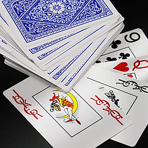 INTEGEAR Playing Cards 2 Decks Waterproof Plastic Poker Cards for Texas Holdem Poker Go Fish and More Card Games Standard and Jumbo Index 2.5" x 3.5"