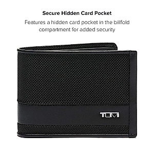 TUMI - Alpha Double Billfold - Ballistic Nylon Wallet - Secure, Durable Wallet - Hidden Card Pocket - 3.4" X 4.4" X 0.6" - Black