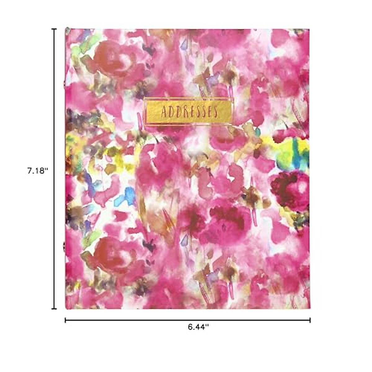 C.R. Gibson Floral Watercolor Refillable 6-Ring Address Book, 440 Entries, 6.5" W x 7.25" L