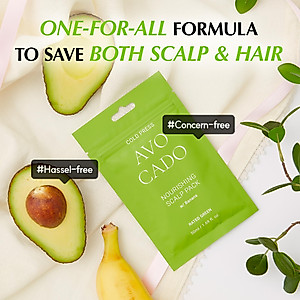 "RATED GREEN Cold Brew Avocado Nourishing Scalp Pack w/Banana, 1.69 Fl. Oz Deep Conditioning, Hydrating Hair Mask for Dry Damaged Hair, Pack of 5"