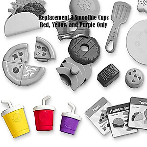 Replacement Parts for Laugh & Learn Food Truck - DYM74 ~ Fisher-Price Food Cart Playset ~ Replacement Smoothie Cups ~ Package of 3 Cups ~ Red, Yellow and Purple