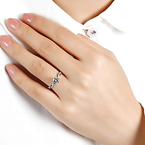 1.16 Carat (ctw) moissanite engagement rings for women - 18K ring moissanite rings-9