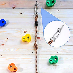 SEKKVY 25 Rock Climbing Holds with 6.56Ft Knotted Climbing Rope, Kids Climbing Holds for Indoor Outdoor Play Set, Rock Wall Climbing Kit with Mounting Hardware, Multi-Color