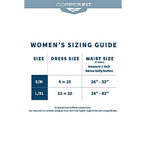 Copper Fit Women's Standard Core Shaper, Charcoal, Large/X-Large