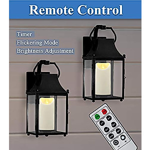 CANDLE IDEA 2 PCS 3"x7" Outdoor Waterproof Flameless LED Pillar Candles with Remote Timer, Battery Operated Electric Flickering Plastic Fake Candle for Halloween Christmas Lantern Decorations (Ivory)