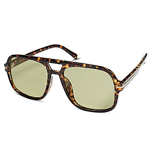 HERJOUR Retro Trendy Square Aviator Sunglasses Womens Mens 70s Classic Vintage Oversized Sun Glasses AR82173