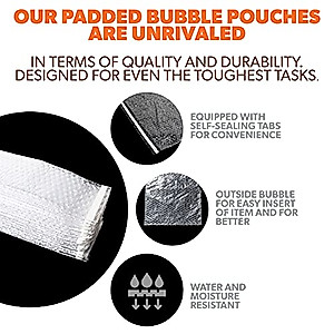 PackageZoom Bubble Pouch Out Bags | Clear 6.5 x 8.5 Inch Self Sealing Bubble Cushion Bags for Shipping, Packing, Storage, Moving | 20 Pack