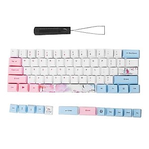 Richer-R PBT Keycaps Set, 73PCs Sublimation Keycaps PBT Mechanical Keyboard Accessory Five-Faced Dyed Anime Style, for MX Switches Mechanical Gaming Keyboard(73 keycap)