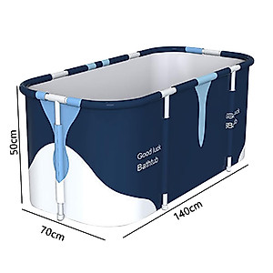 MegLob Mobile Bathtub, Freestanding Portable Bathtub with Alloy Bracket, Ice Bath Tub for Athletes, Ideal for Hot Bath Ice Bath, Compact Soaking Freestanding Bathtub for Shower Stall,L