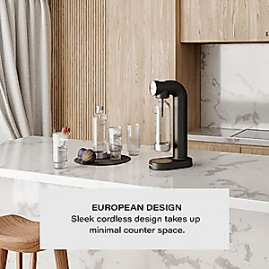 AWA Carbonator Sparkling Water Maker – Soda Streaming Machine – with Gift Box – Award-Winning Design – Metal Accents – Dishwasher Safe BPA Free 1L Bottle – Soda Maker – Soda Machine – Water Carbonator Cordless And Stylish European Design – Seltzer & Carbo