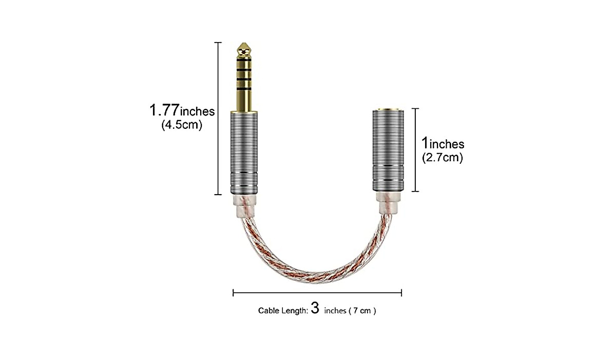 ANLINKSHINE 4.4mm Balance Male to 2.5mm Balance Female Adapter Cable ...