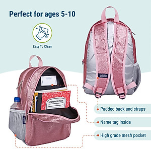 Wildkin 15-inch Kids Backpack – Durable, Padded, Adjustable for School & Travel - Pink Glitter