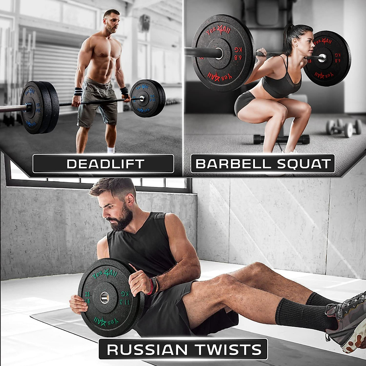 Yes4All 2-Inch Bumper Plate, Olympic Weight Plates for Weightlifting & Strength Training - 25 LBS (Single)