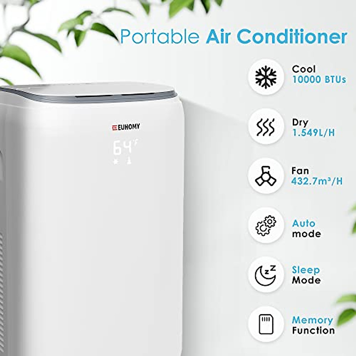 EUHOMY 10000 BTU Portable Air Conditioners Standing AC Floor Standing Air Conditioner 3-1 Portable Air Conditioner with Window Installation Kit, Floor AC with Remote Control for 350 sq. ft. Room