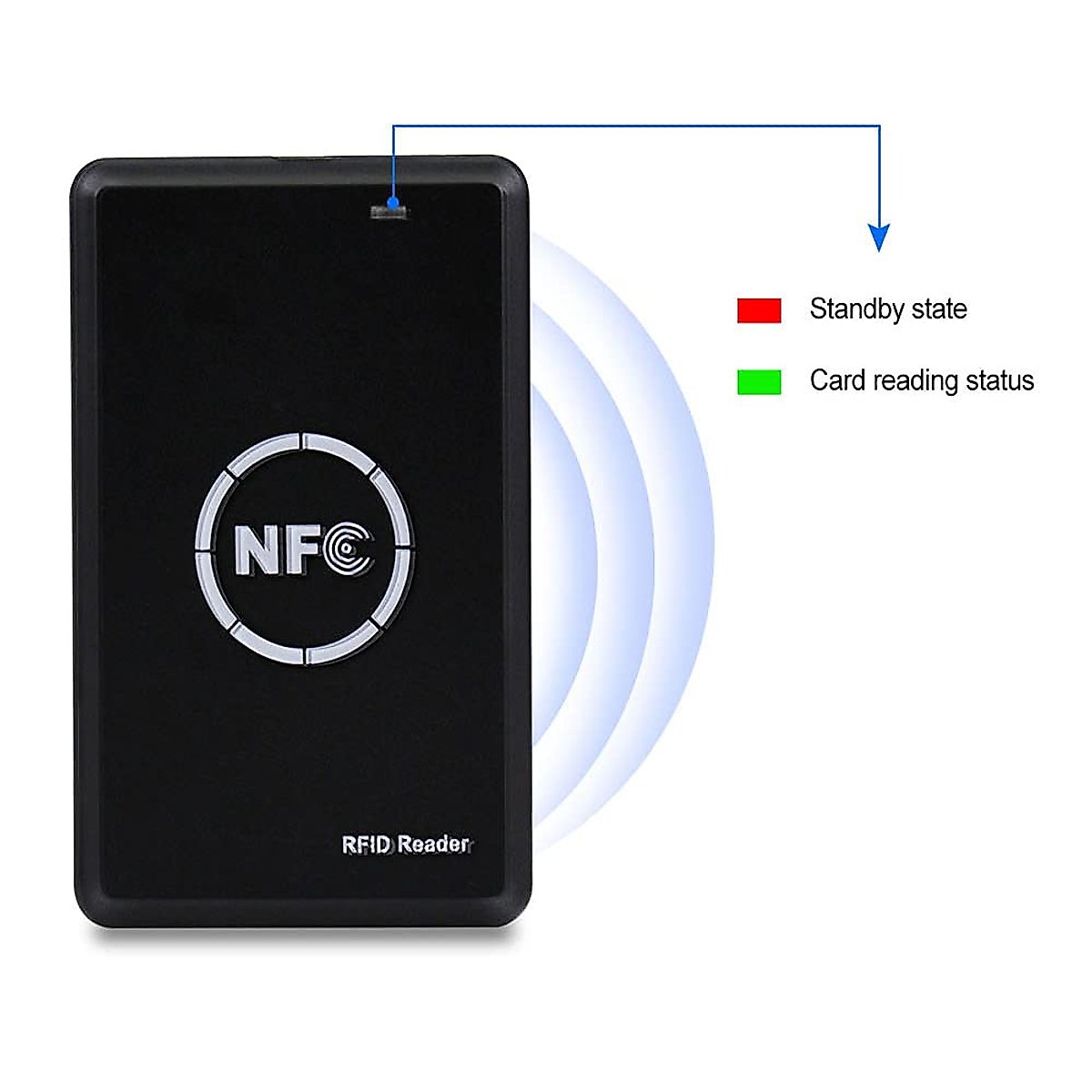 TO BE SECOND JASAG 13.56MHz IC Card Copier NFC Reader 125KHz RFID Reader Writer Duplicator Smart Card Programmer with IC Encrypted ID Composite Buckle Writable Key Fob Cards black NS106+3+3