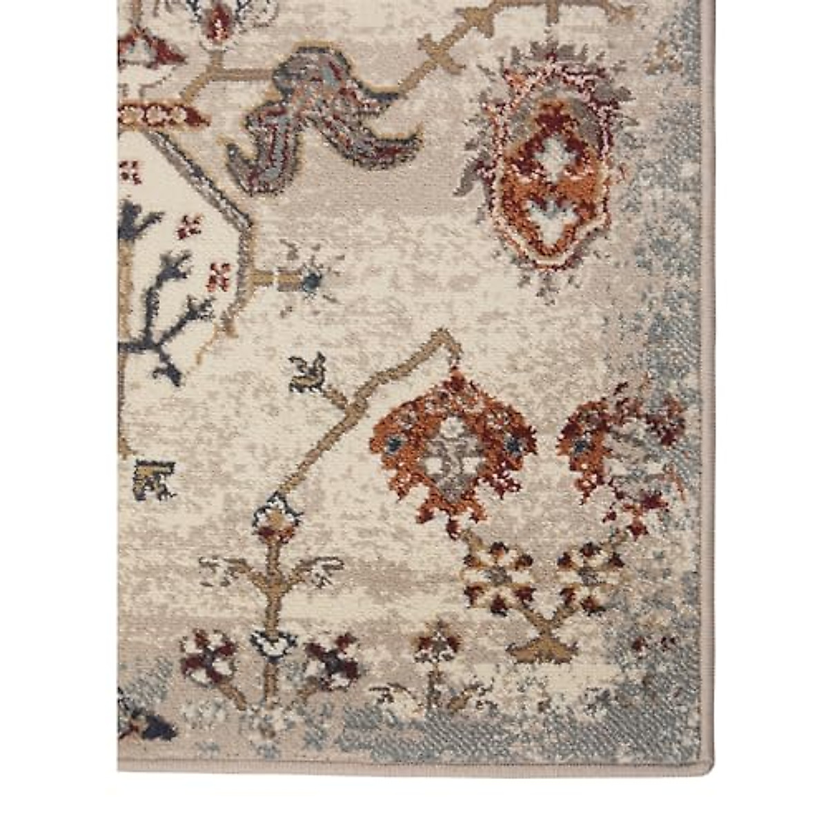 AMER Rugs Allure Collection, 8x10 Area Rug, Rectangular Oriental Rugs for Living Room, 0.38" Low Pile Indoor Rugs for Dining Room, Bedroom, Kitchen, Office, High Traffic Area - Elina Beige