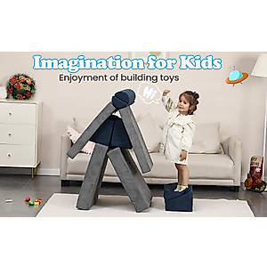 Annualring Kids Play Couch, 9 pcs Toddler Couch Sofa for Kids Imaginative Furniture Play Set for Creative Kids,Toddler to Teen Bedroom Furniture, Climbing Floor Cushion Foam Play Couch Indoor Outdoor