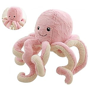 JOSON Cute Octopus Plush Toys, Soft Octopus Stuffed Animals, Girls and Boys Adult Birthday (16 Inch, Pink)