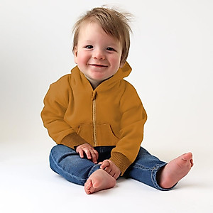 ZOELNIC Toddler baby boy clothes winter hoodie zipper sweatshirt tops COOL LITTLE DUDE letter printed long sleeve (Khaki, 12-18 Months)