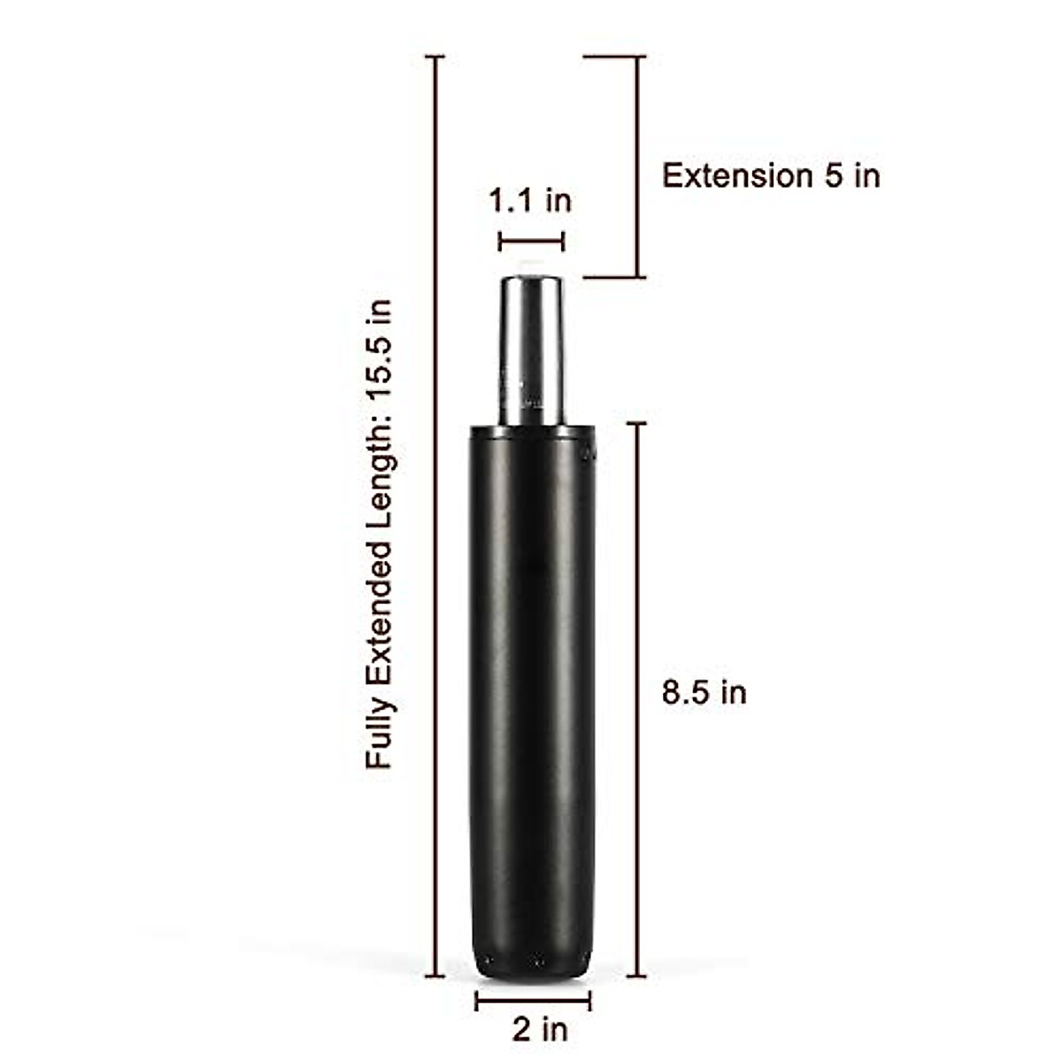 Oak Leaf Office Chair Gas Lift Cylinder Replacement, Pneumatic Shock Heavy Duty (450 lbs) Office Chair Parts & Universal Size, 5'' Stroke, Black