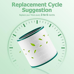 Improvedhand Air Purifier Filter Replacement for Dyson TP01 TP02 TP03 BP01, Compatible with Dyson Pure Cool Link Tower Air Purifier, HEPA 360° Glass Air Purifier Filter,Compare to 968126-03,Pack of 2