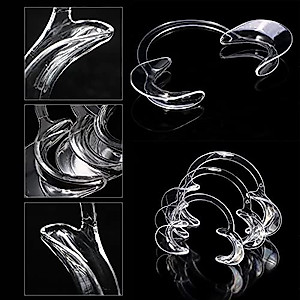 10 Pieces (Size M) C-Shape Cheek Retractor, Disposable Mouth Opener for Dental Teeth Whitening Mouth Guard or Speak Out Game (M, White)