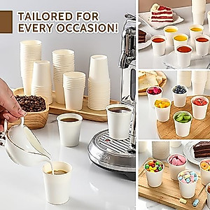 AOZITA 70 Pack 3 oz Paper Cups, White Mouthwash Cups, Disposable Bathroom Cups, Espresso Cups, Paper Cups for Party, Picnic, BBQ, Travel, and Event