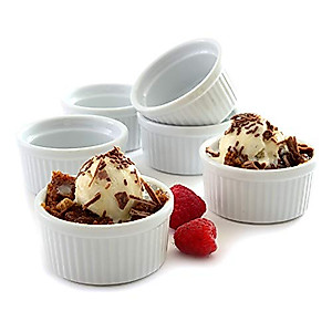 Norpro 3oz/90ml Porcelain Ramekins, Set of 6, One Size, White
