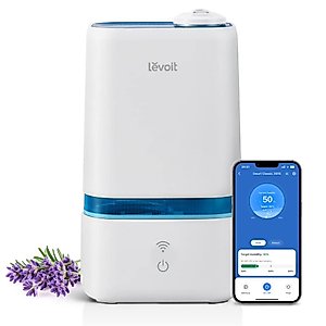 LEVOIT Humidifiers for Bedroom, Smart Wi-Fi Cool Mist Essential Oils Diffuser in One, 4L Ultrasonic Air Vaporizer for Plants, Baby, Quiet for Home Large Room, Nursery, 40H