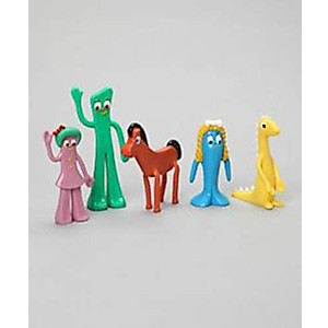 NJ Croce Gumby & Friends Action Figure Boxed Set Multicolor Gumby Toy Gift Flexible and Poseable Gumby Gift for Kids Gumby Toy Durable Classic Toy Set