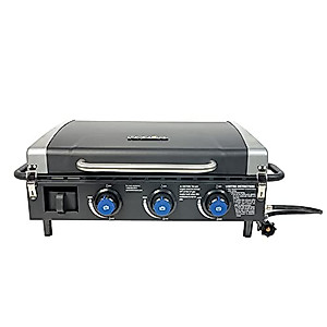 Razor GGC2228MG Stainless Steel Triple Burner 34.5" Portable Pre Seasoned Tabletop Outdoor Griddle for Backyard Cooking, Tailgating, and Camping