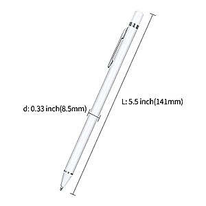 ChaoQ Ballpoint Pen, Metal Pens (3-Pack), for Gift, Business, Office, 1.0mm Medium Point (Black Ink), with 6 Replaceable Refills (Black, White, Champagne)