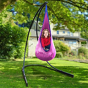 Sorbus Hammock Chair Stand Hanging Chair Stand- Heavy Duty Steel Sensory Swing Stand- Weather & Rust Resistant Arc Stand- Adjustable Portable Stand 330lbs - Tree,Lounger,Air Porch,Indoor/Outdoor,Yard