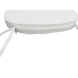 LeisureMod Memory Foam Chair Cushion: Comfortable Pads with Modern Ties for Dining & Kitchen Chairs, Stay in Place Non Skid Design, Removable Cover, Machine Washable, Seat Pad 15x15 (White)