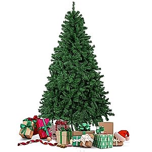 6.5FT Artificial Christmas Tree Xmas Holiday Pine Tree Christmas Tree Realistic Holiday Decoration with Metal Stand Hinges PVC Leaves Easy Assembly for Outdoor Indoor Party Green