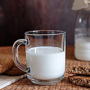 Glass Mugs 12 oz,QAPPDA Clear Coffee Mugs With Handle 350ml,Tea Mugs Water Mugs Beer Glasses With Handle,Glass Cup Drinkware For Beverage,Juice,Latte Cups Cappuccino Mugs Beer Mug Water Cups 12pack