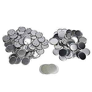 Blank Button Badge Parts Set, 100 Sets Round Button Maker Supplies for Button Making Machine, Buttons Components with Badge Cover, Badge Holder and Clear Film(58mm)